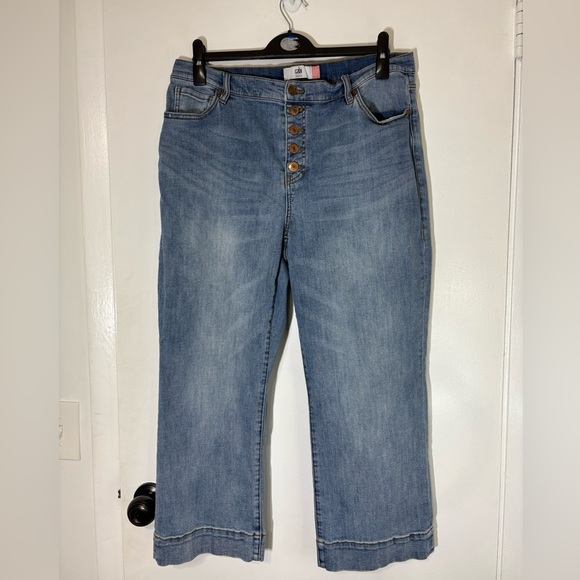 CAbi | Jeans | Cabi Womens Palm Beach Crop Jeans Button Fly Wide Leg ...